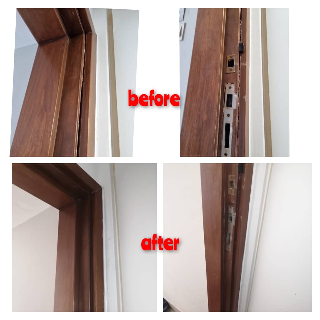 Wooden Door Frame Repair - Handyman Services Singapore